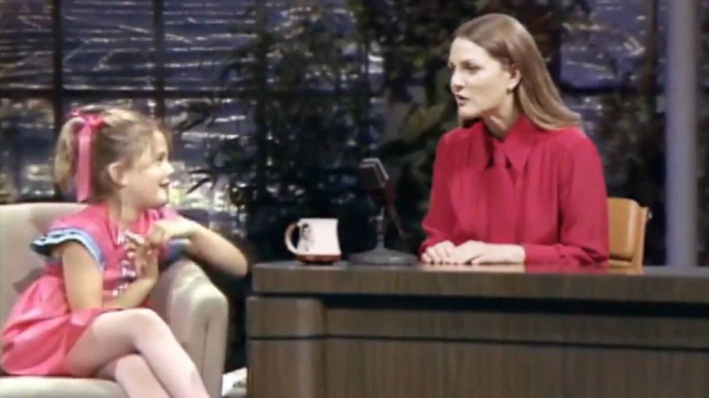 Drew Barrymore Chats With Her Younger Self in Talk Show Promo (VIDEO)