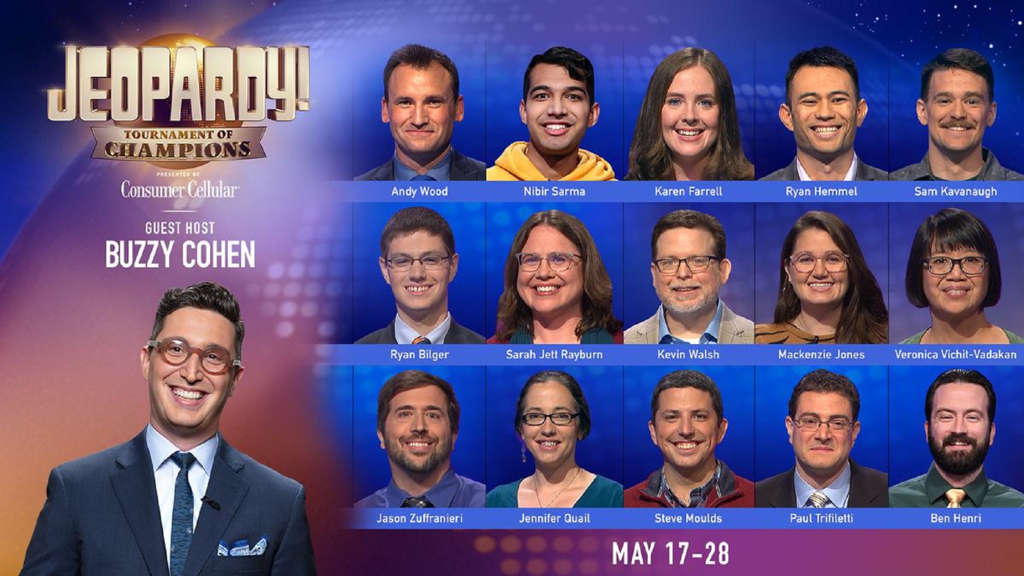  Jeopardy Sets Tournament Of Champions With Buzzy Cohen As Guest Host