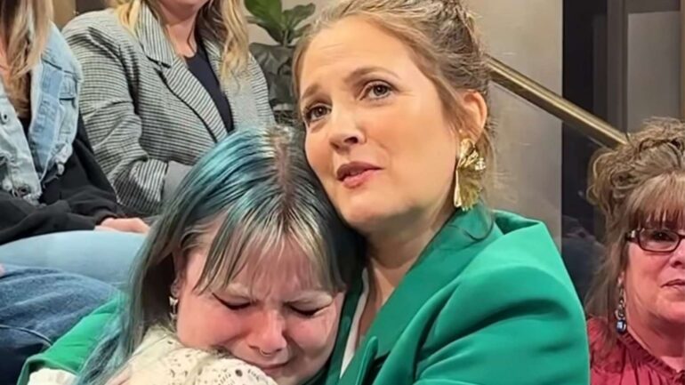 Drew Barrymore Comforts Upset Fan During Her Talk Show (VIDEO)