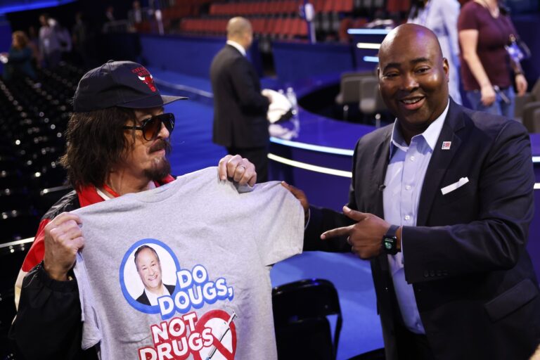 Stephen Colbert Transforms into Hot Dog Vendor Donny Franks at DNC