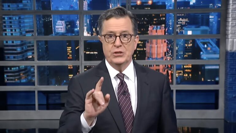 Stephen Colbert Reacts to Gaetz Exit, 'Grifter' Trump Guitars & Chats ...