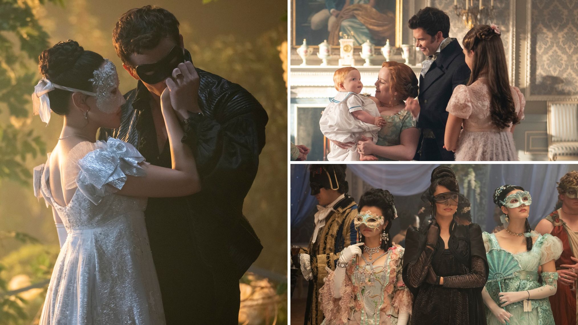 'Bridgerton' Season 4 Photos: Benophie's Masquerade Meet-Cute, Polin's ...