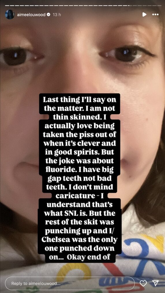 Aimee Lou Wood Says 'SNL' Apologized After Mocking Her Teeth in 'White ...