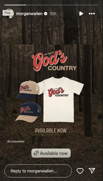 Morgan Wallen Makes 'God's Country' Merch After 'SNL' Controversy