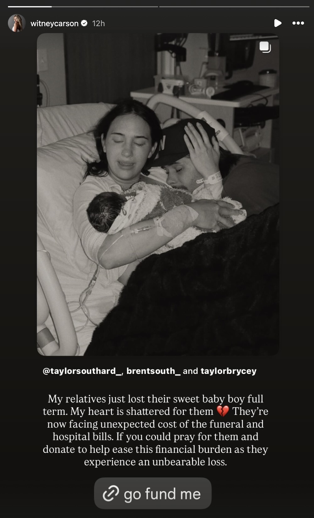 'DWTS' Pro Witney Carson Shares Heartbreaking Post After Family Loss